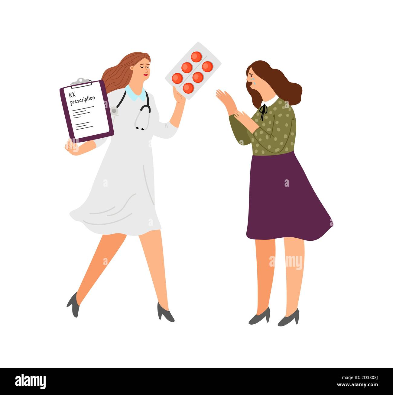 Depression patient nurse Stock Vector Images - Alamy