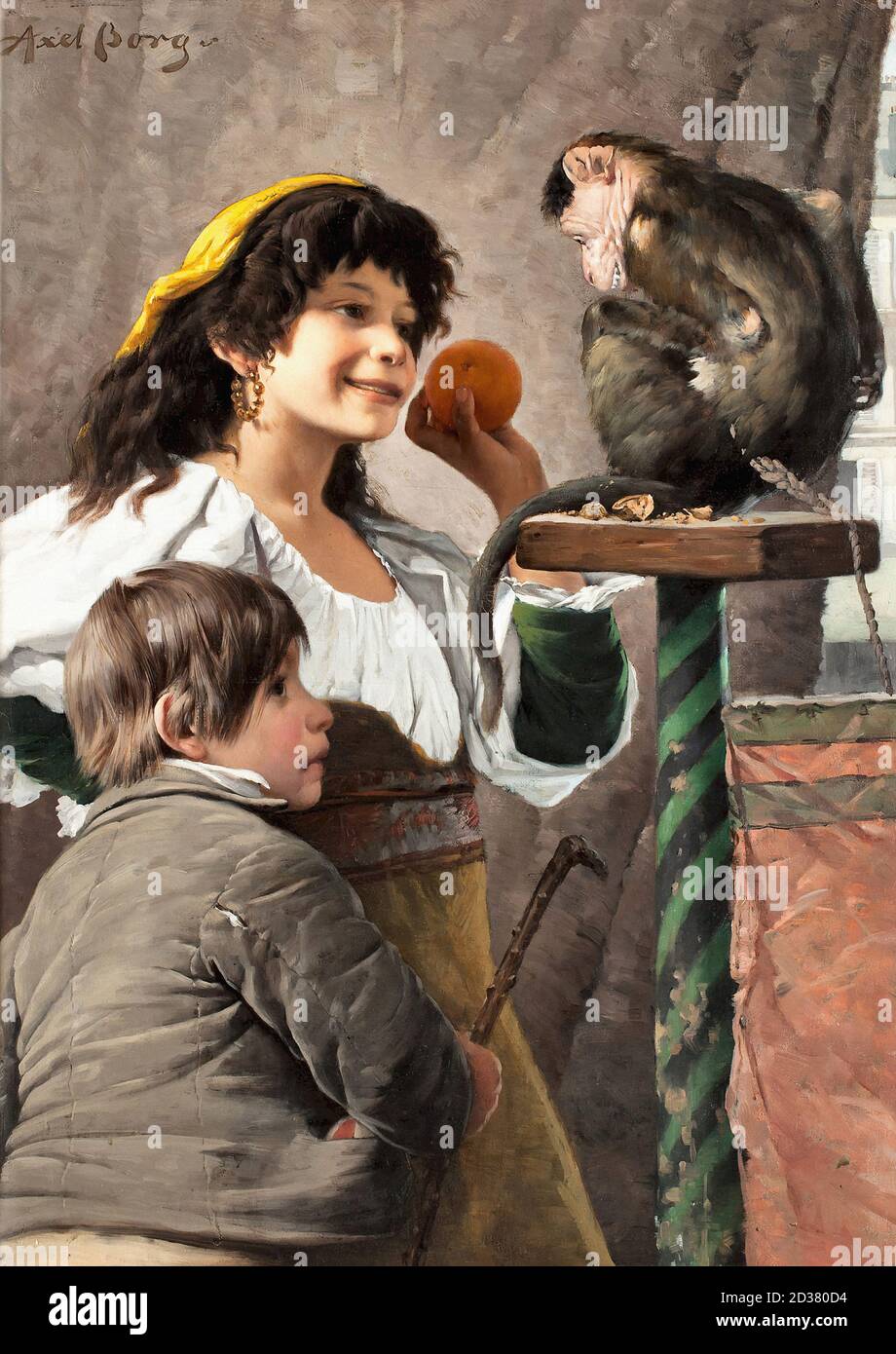 Borg Axel - Jesters with Monkey - Swedish School - 19th Century Stock ...