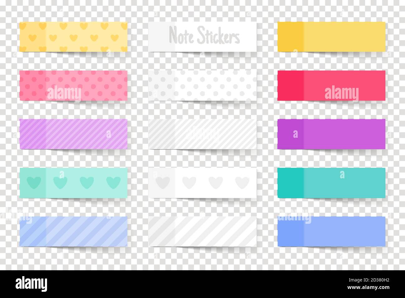 Note paper sticks. Colourful papers notes, coloured memo stickers ...