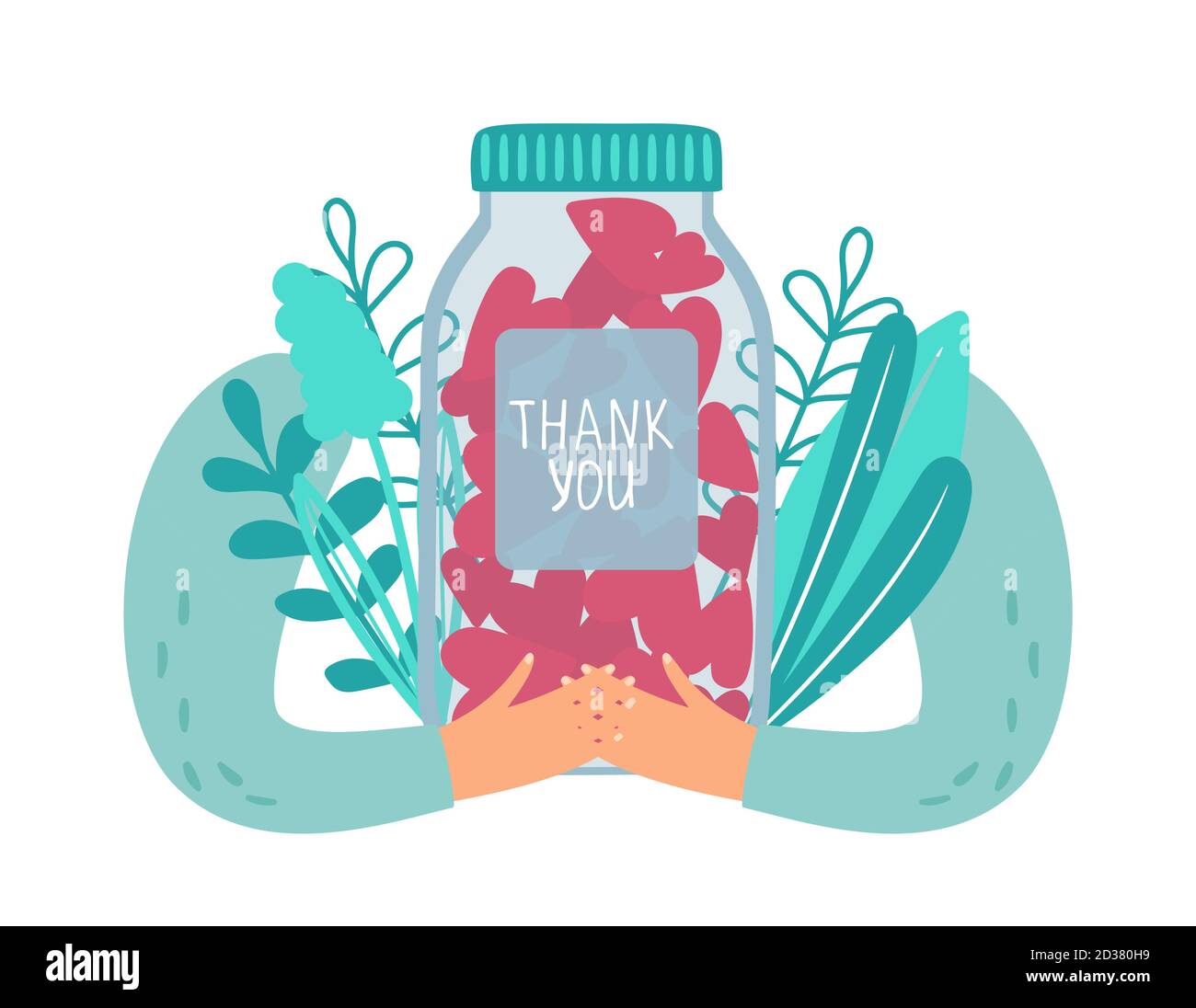 Donations concept. Charity illustration with glass jar with hearts ...