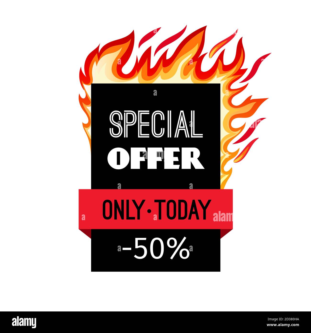 Sale fire frame label. Hot offer store shopping price design, shops ...