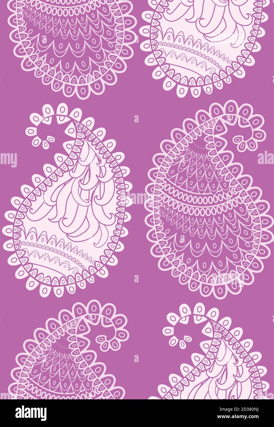 Seamless pattern of beautiful paisley cucumbers Turkish, Indian ...