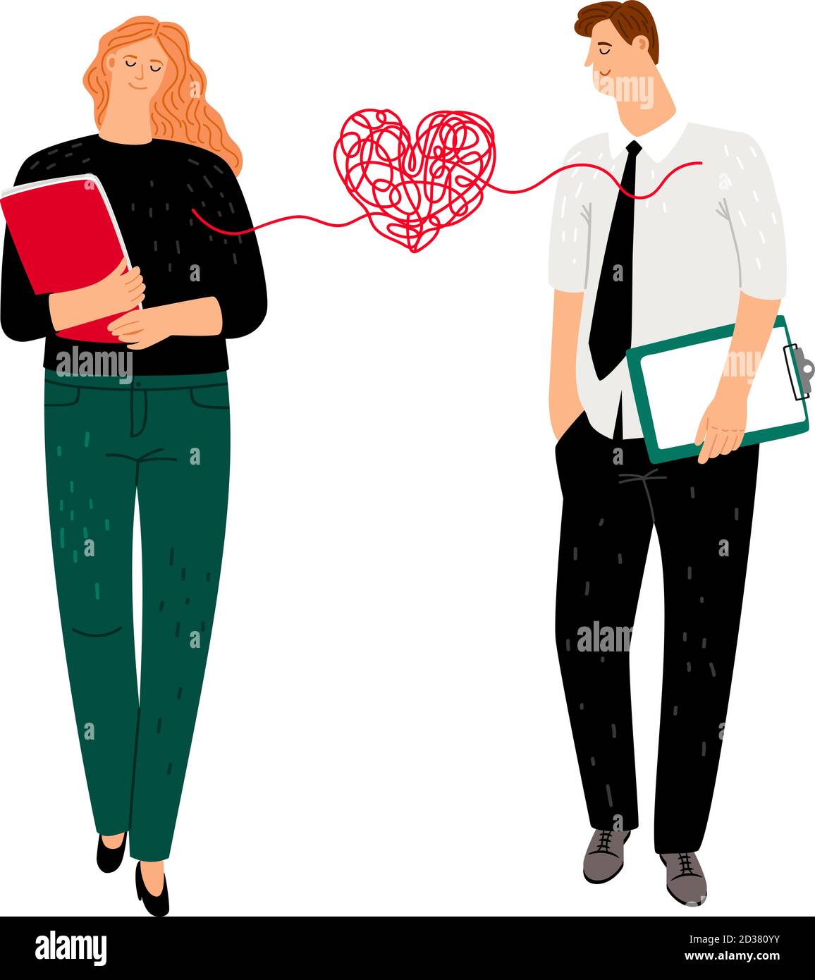 Cartoon Illustration Young Couple Love High Resolution Stock ...