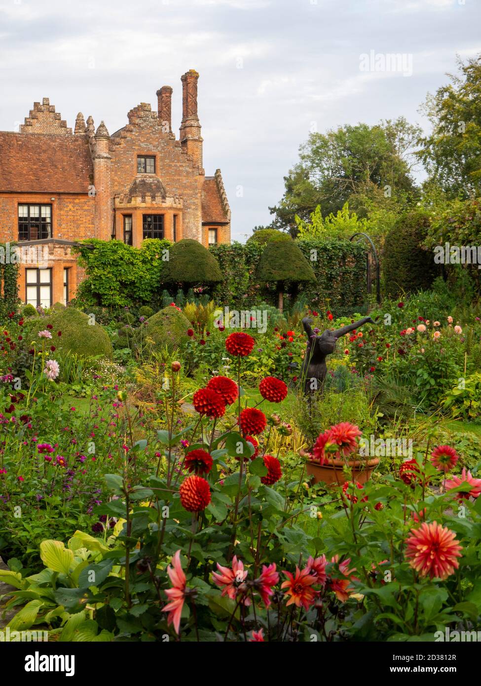 Chenies Manor House in sun; the Sunken garden in September with Alan ...