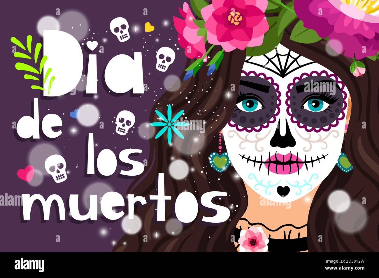 Dia de los muertos. Day of the dead in spanish, traditional mexicans ...