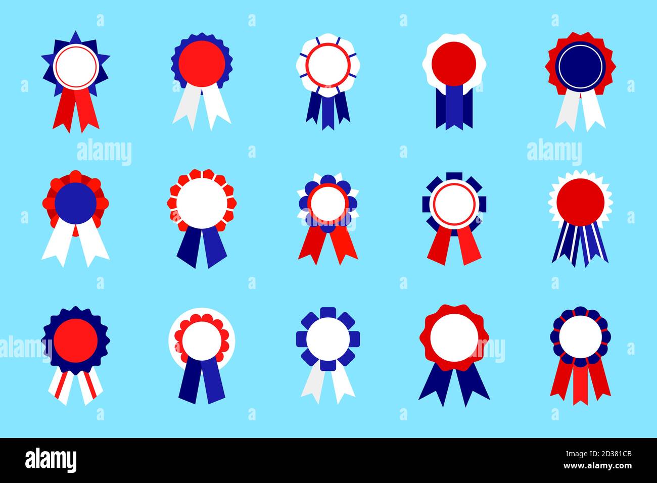 Colored badge emblem awards set with ribbon. Vector badge and emblem ...