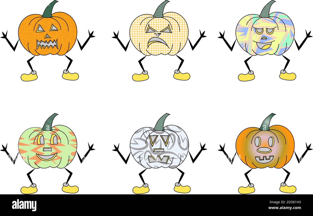 Autumn harvest pumpkins set Cut Out Stock Images & Pictures - Alamy