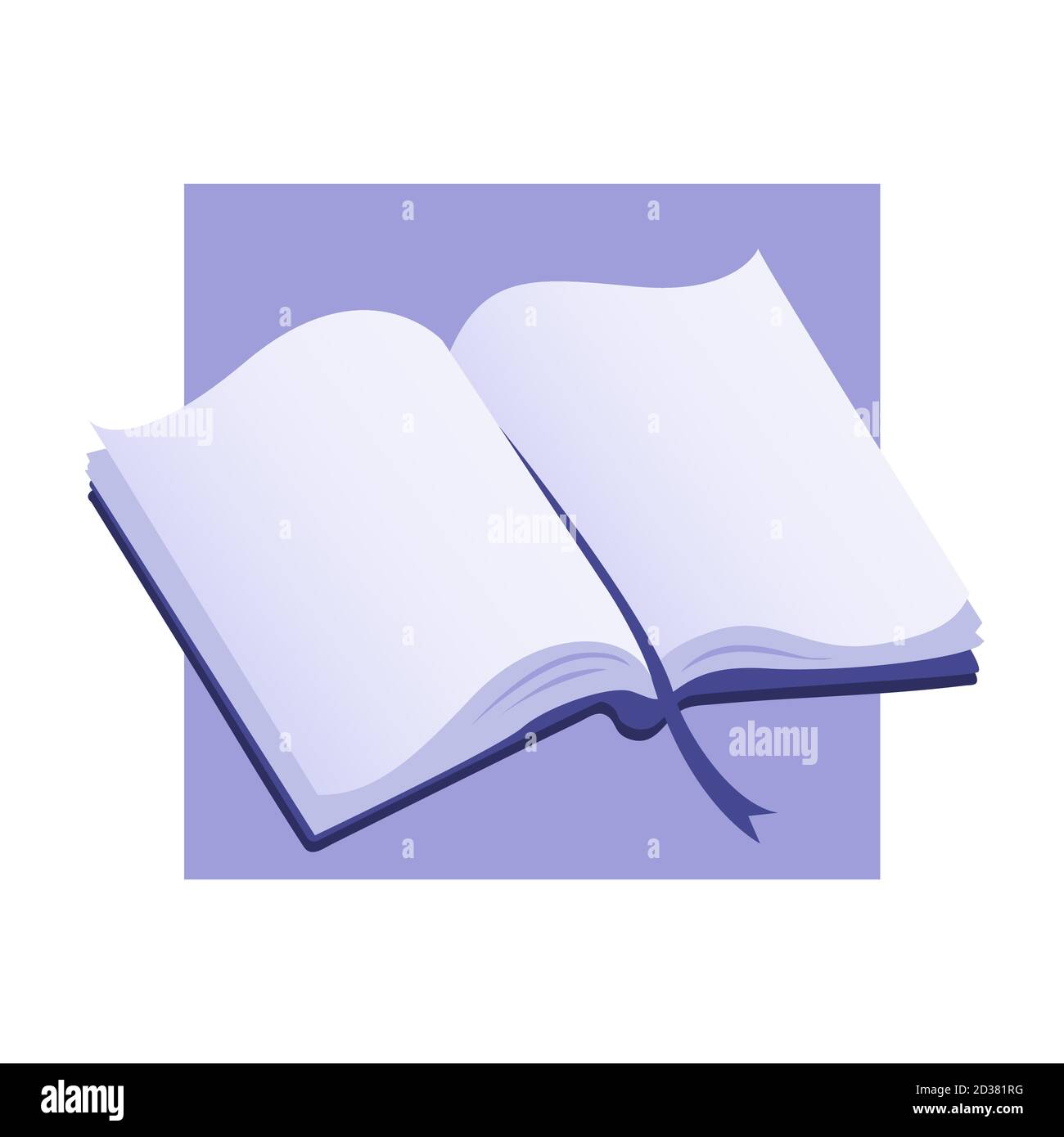 Opened handbook with a bookmark. Reading and knowledge symbol. Vector ...