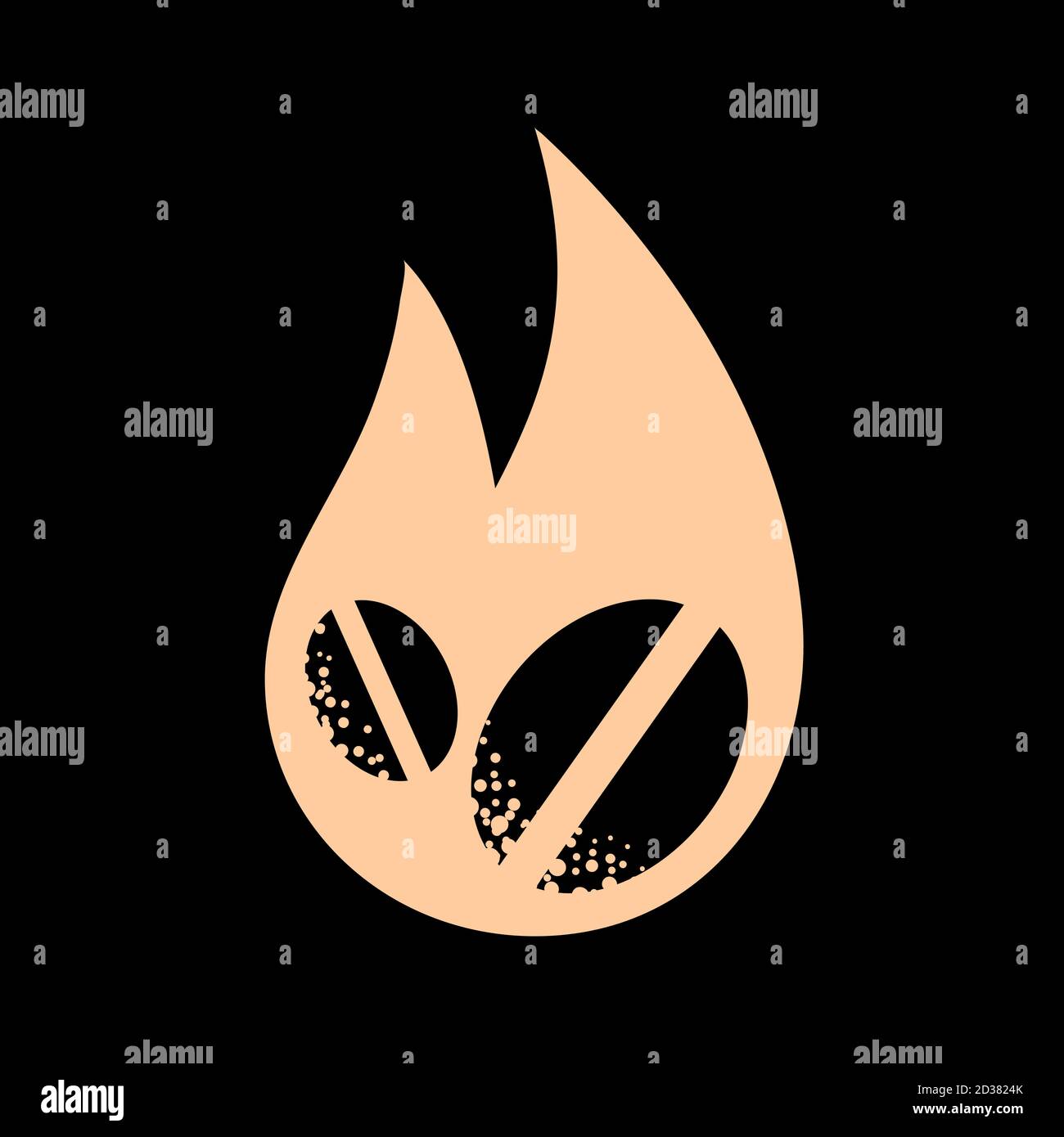 Icon with roasted coffee beans. Symbol of an invigorating drink. Brown ...