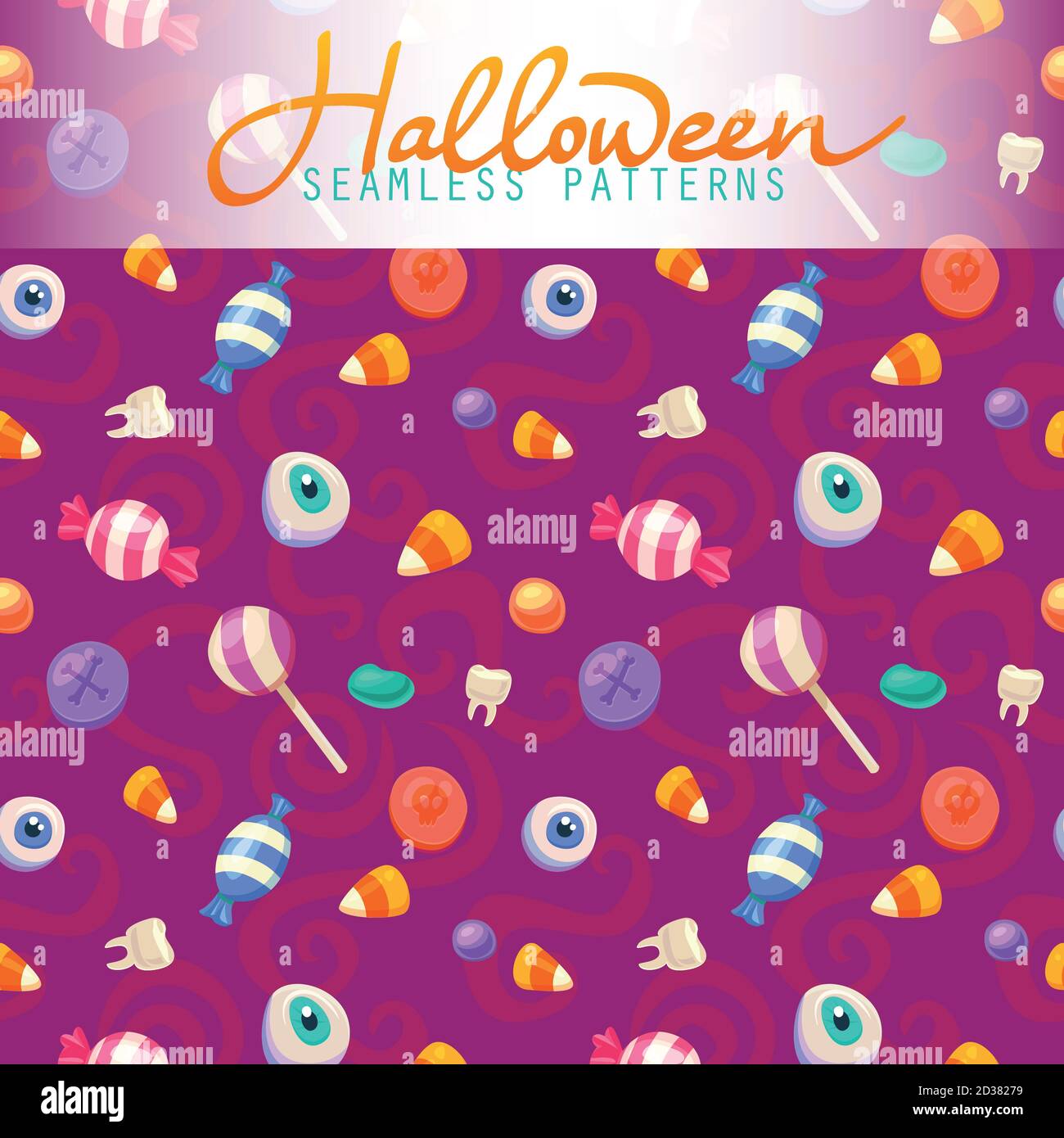 Halloween seamless patterns. Vector halloween background. Flat style ...
