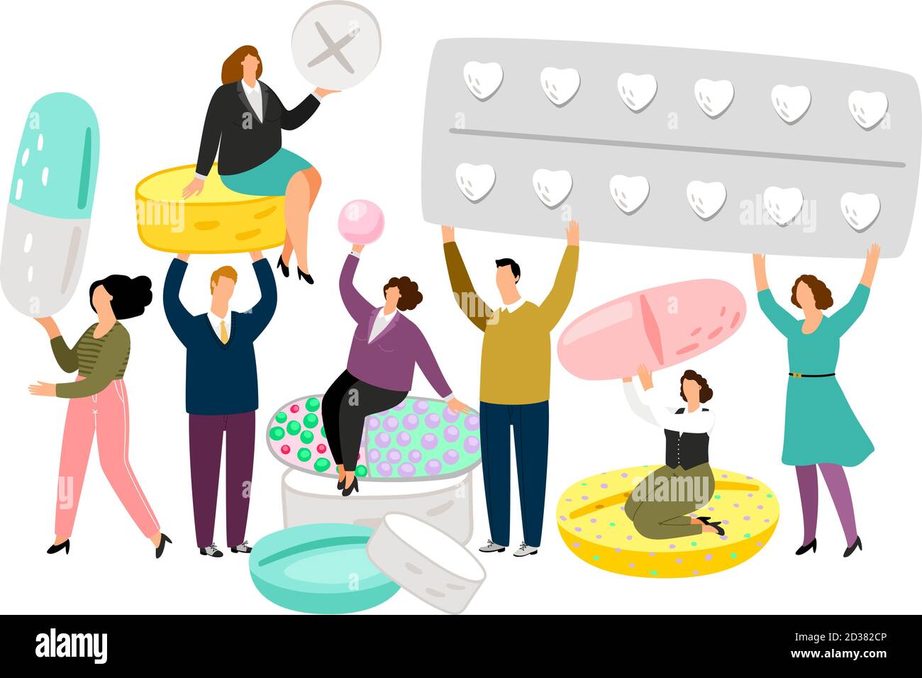 People character holding tablets and pills vector. Illustration of ...