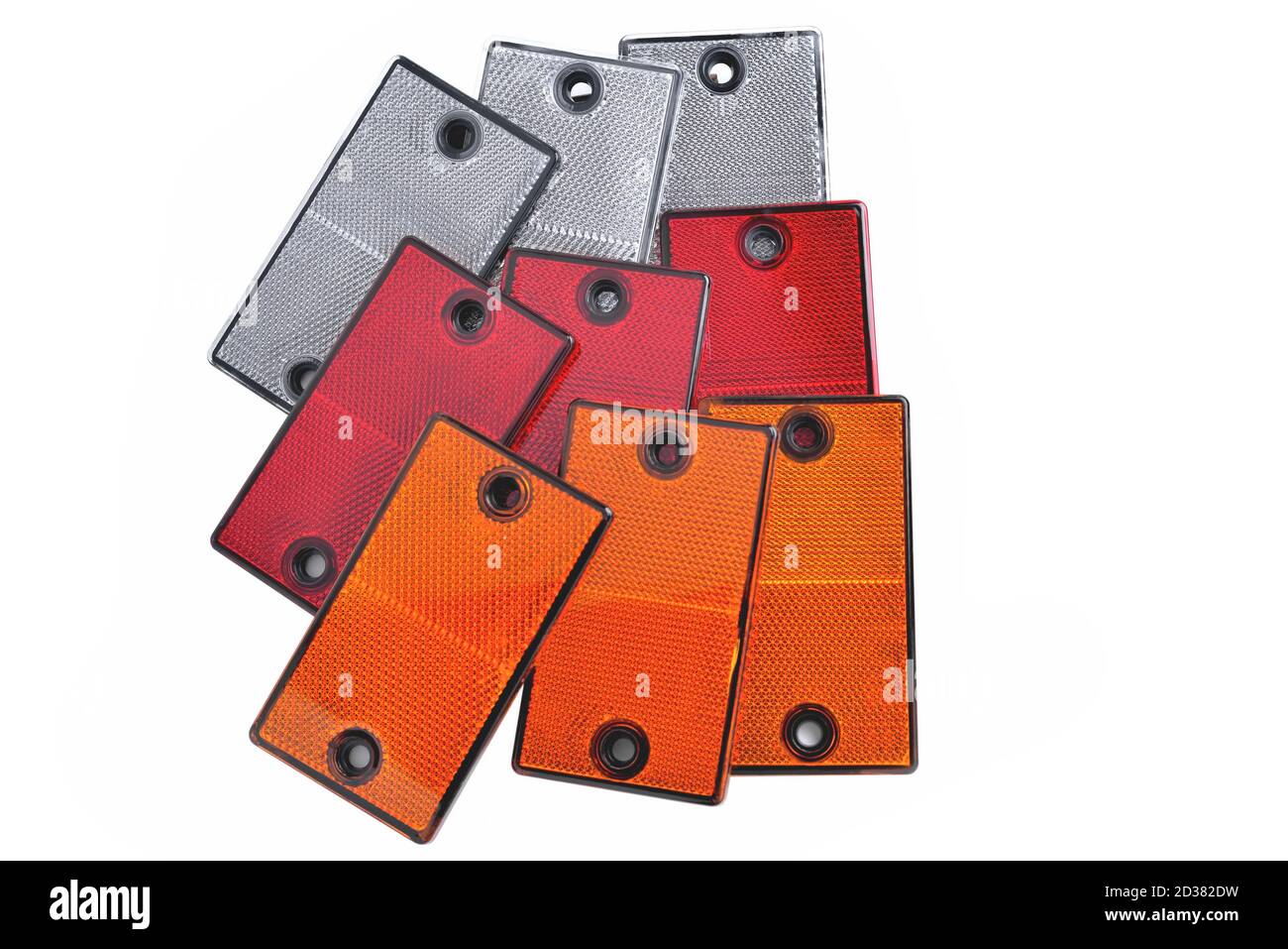 reflectors of red, white and yellow color to indicate car trailers and ...