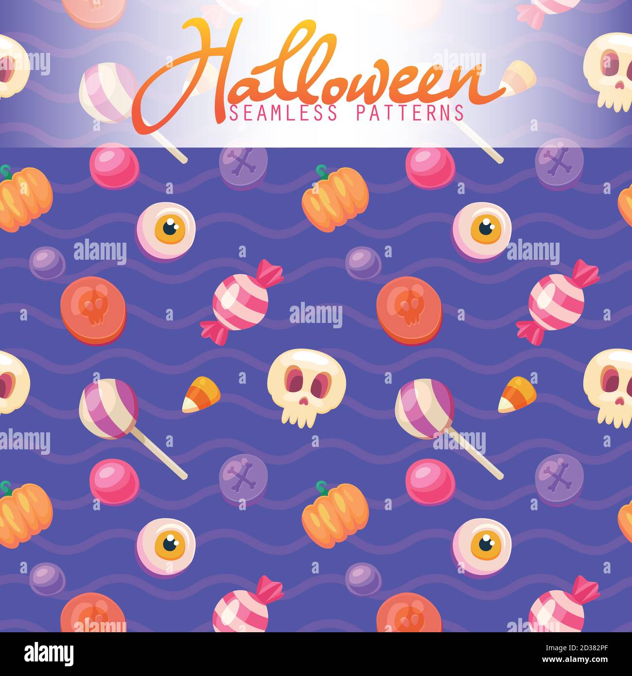 Halloween seamless patterns. Vector halloween background. Flat style ...
