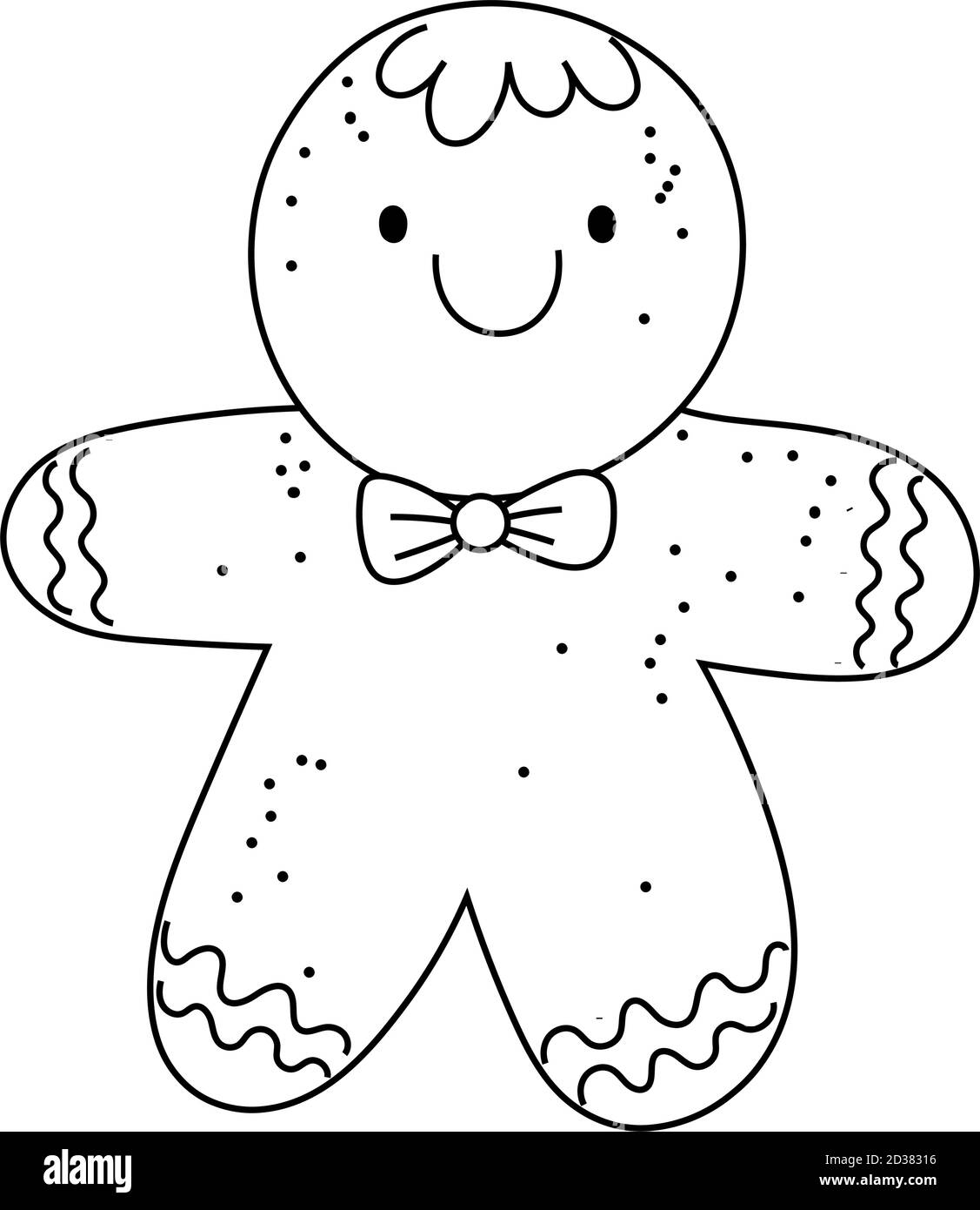 merry christmas, gingerbread man decoration, isolated design vector ...