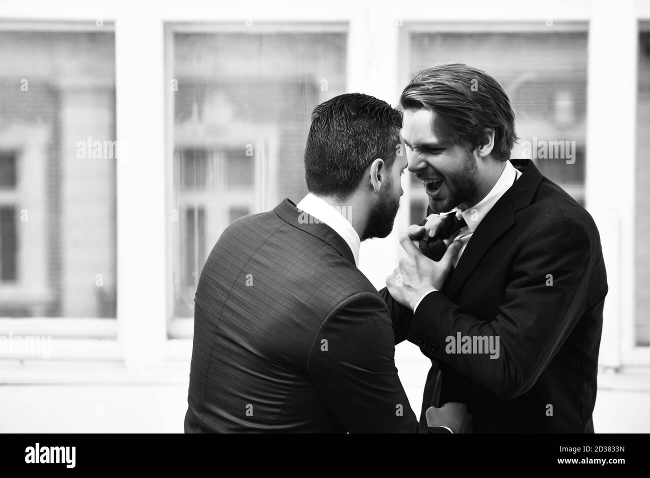 Rivalry and conflict concept. Business partners argue among themselves ...