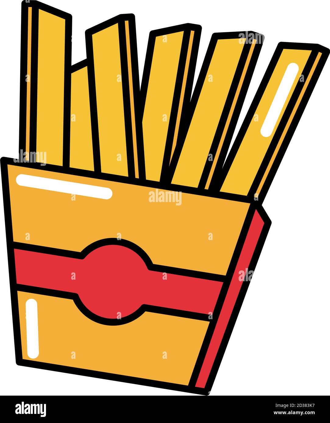 french fries fast food pop art comic style, flat icon vector ...