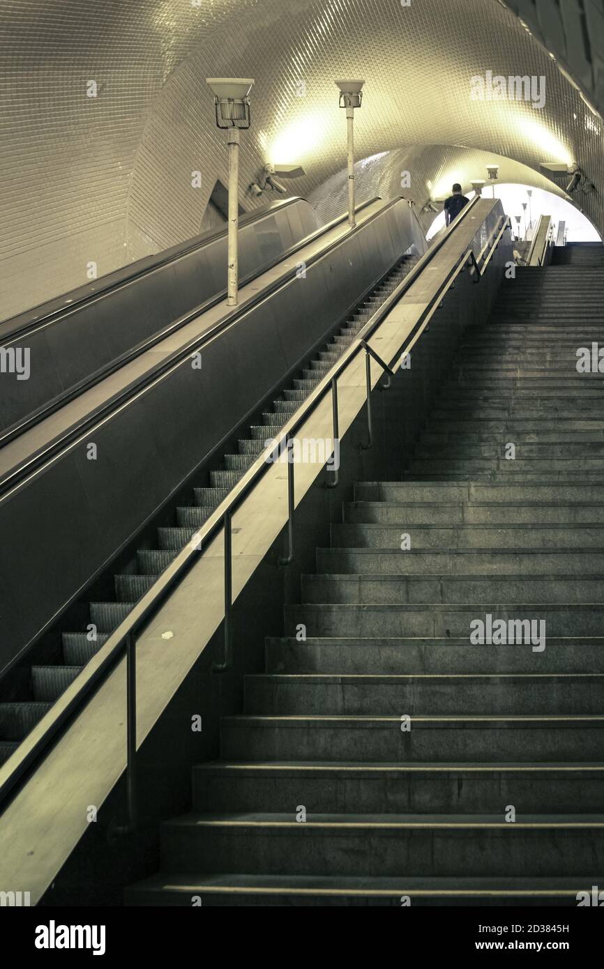 Slanted view of a stairway and stairs Stock Photo - Alamy