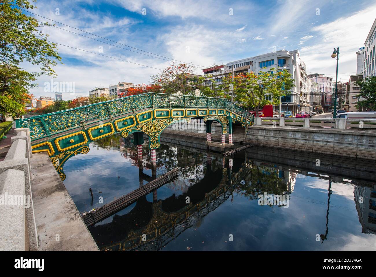 pedestrian bridge over canal in Bangkok Stock Photo - Alamy