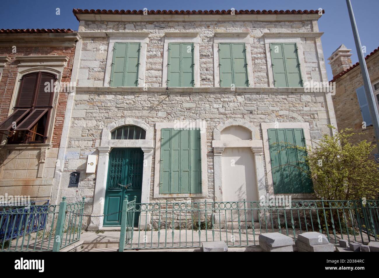 Old Greek stone house, Foca, Turkey Stock Photo - Alamy