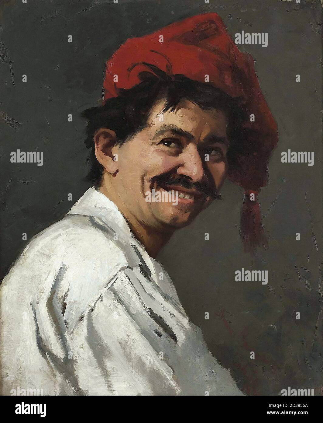 Nordgren Anna - Man Med RöD Luva - Swedish School - 19th Century Stock ...