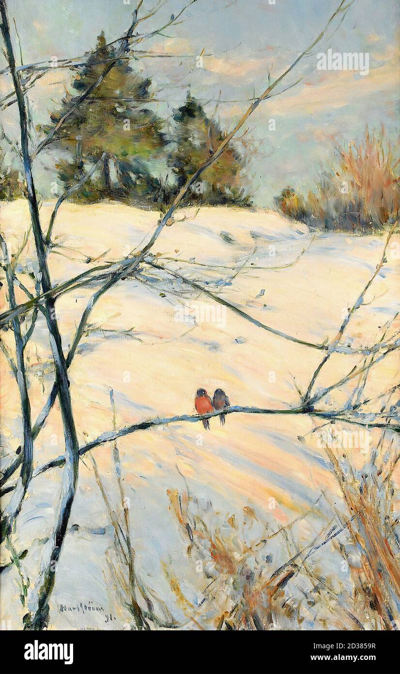 Nordstrom Karl - Vinterbild Från Skansen - Swedish School - 19th ...