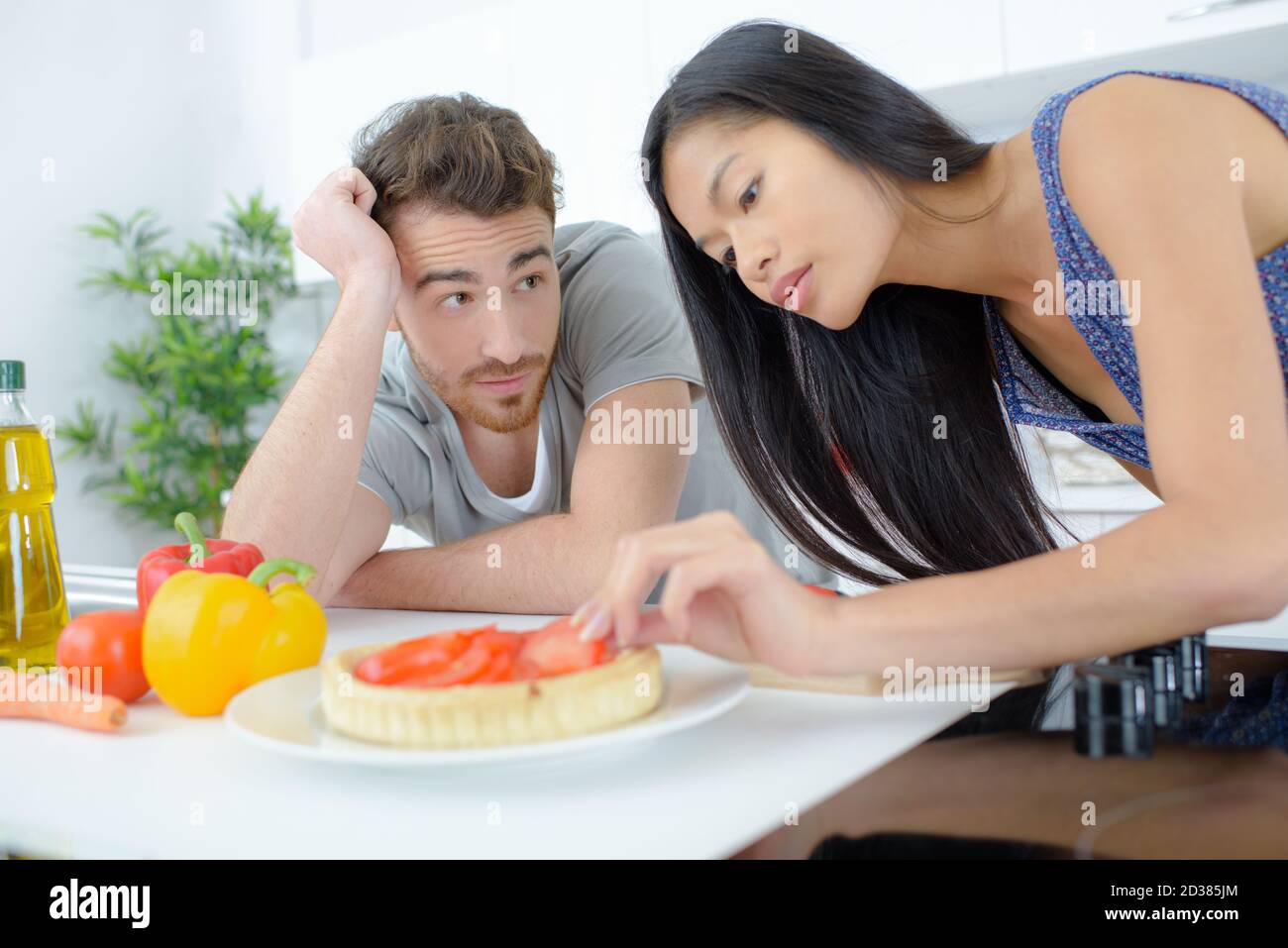 Couple about to have lunch Stock Photo - Alamy