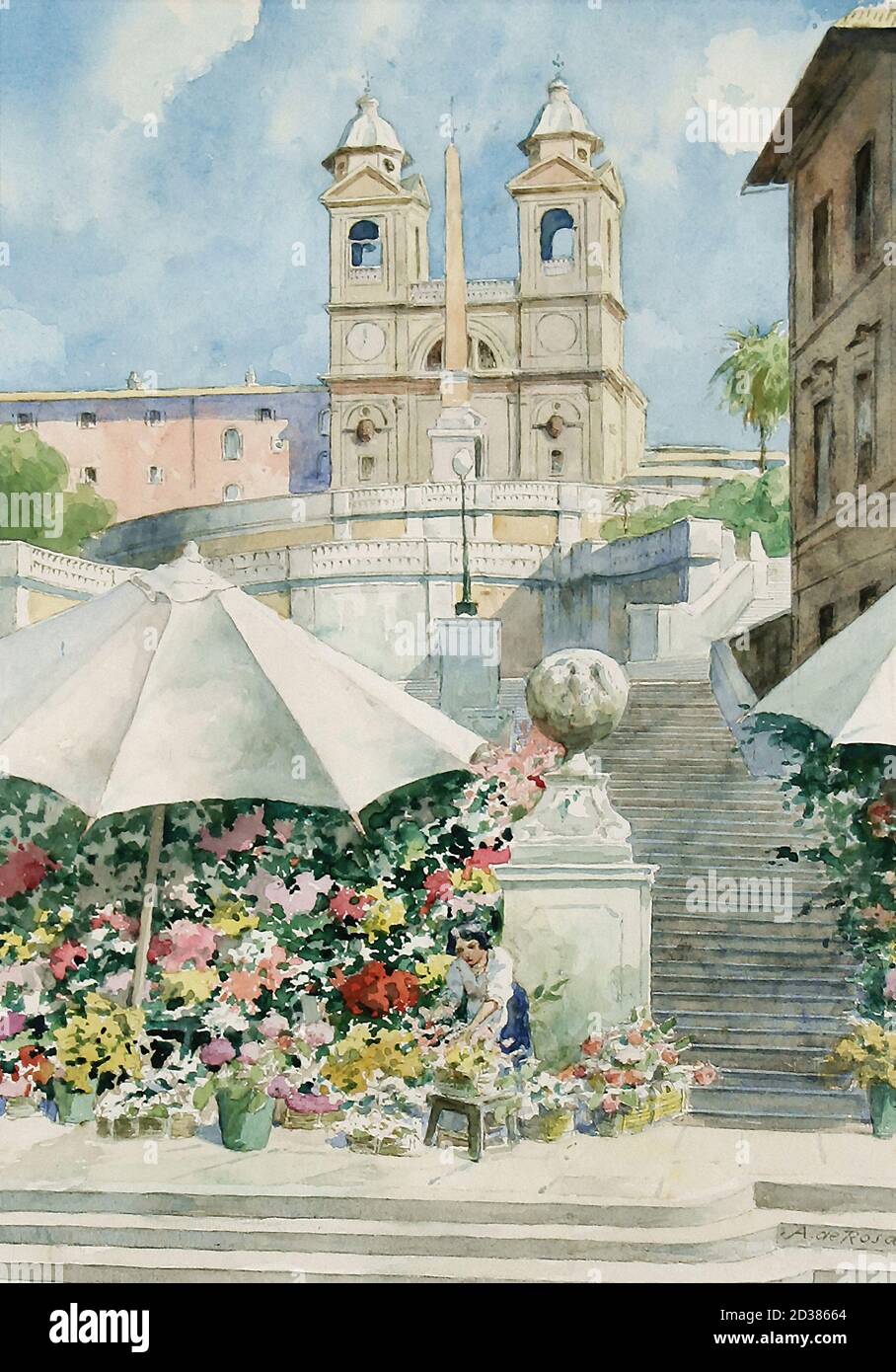 Palm De Rosa Anna - View of the Spanish Steps Rome - Swedish School ...