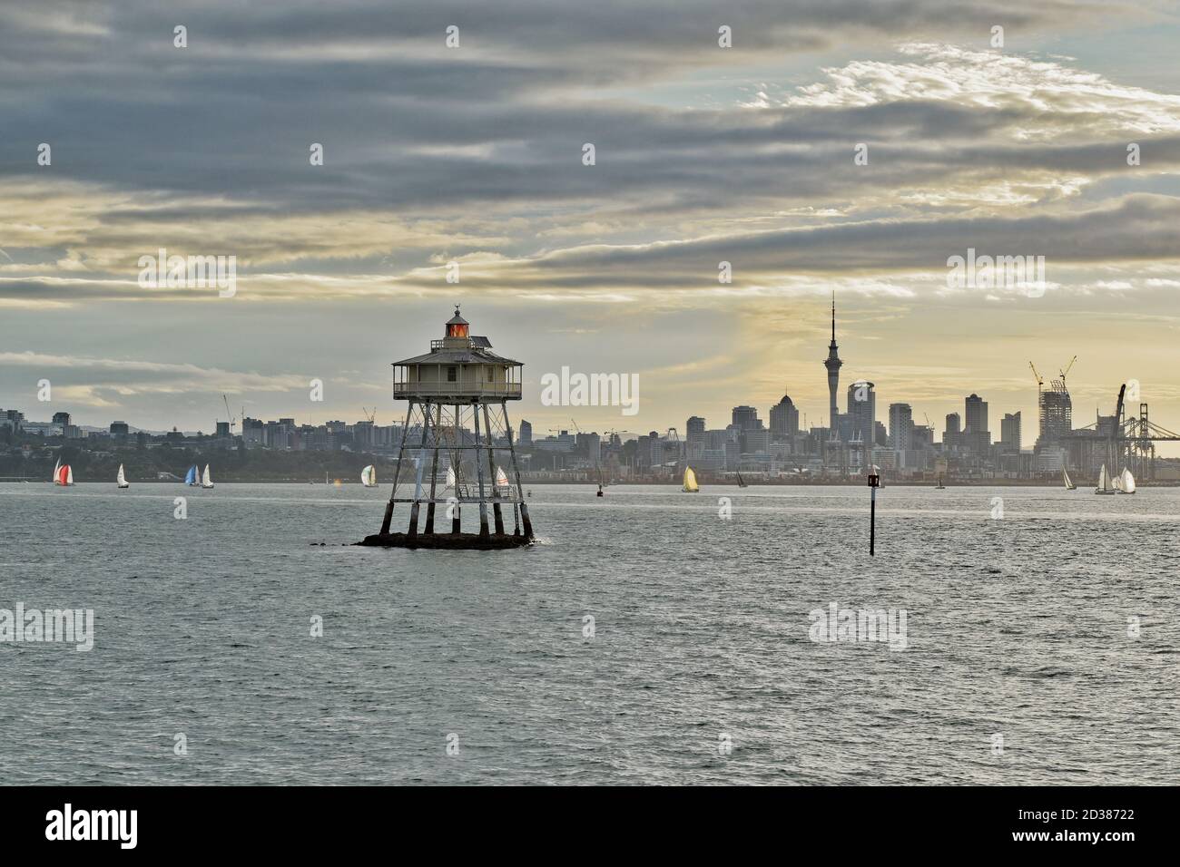 Bean Rock Lighthouse in Waitemata Harbour Stock Photo - Alamy