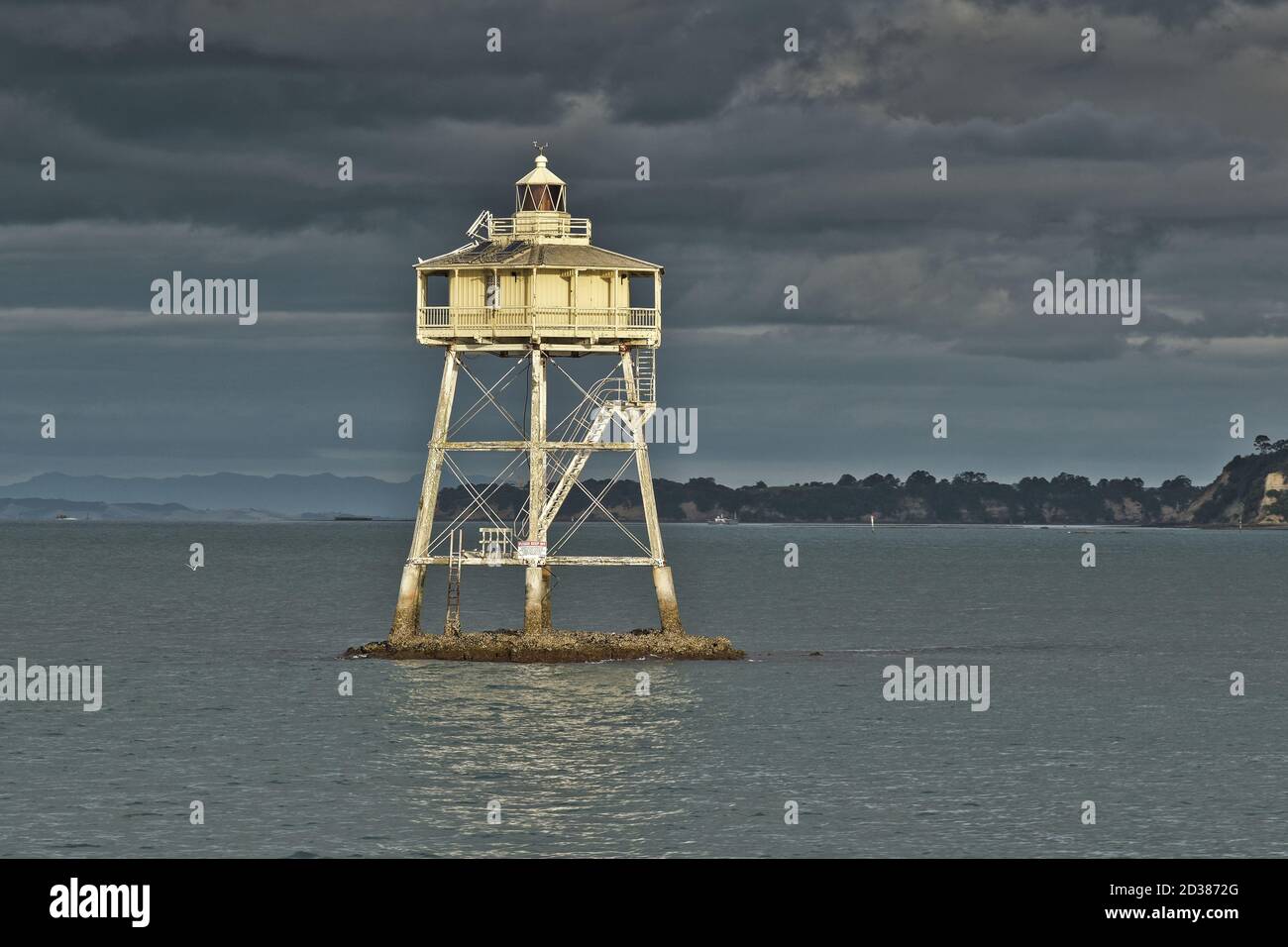 Bean Rock Lighthouse in Waitemata Harbour Stock Photo - Alamy