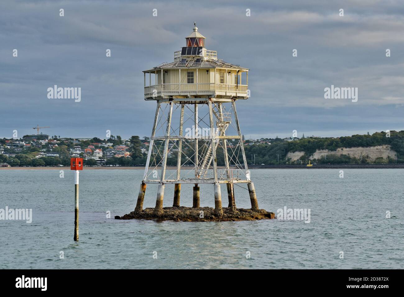 Bean Rock Lighthouse in Waitemata Harbour Stock Photo - Alamy