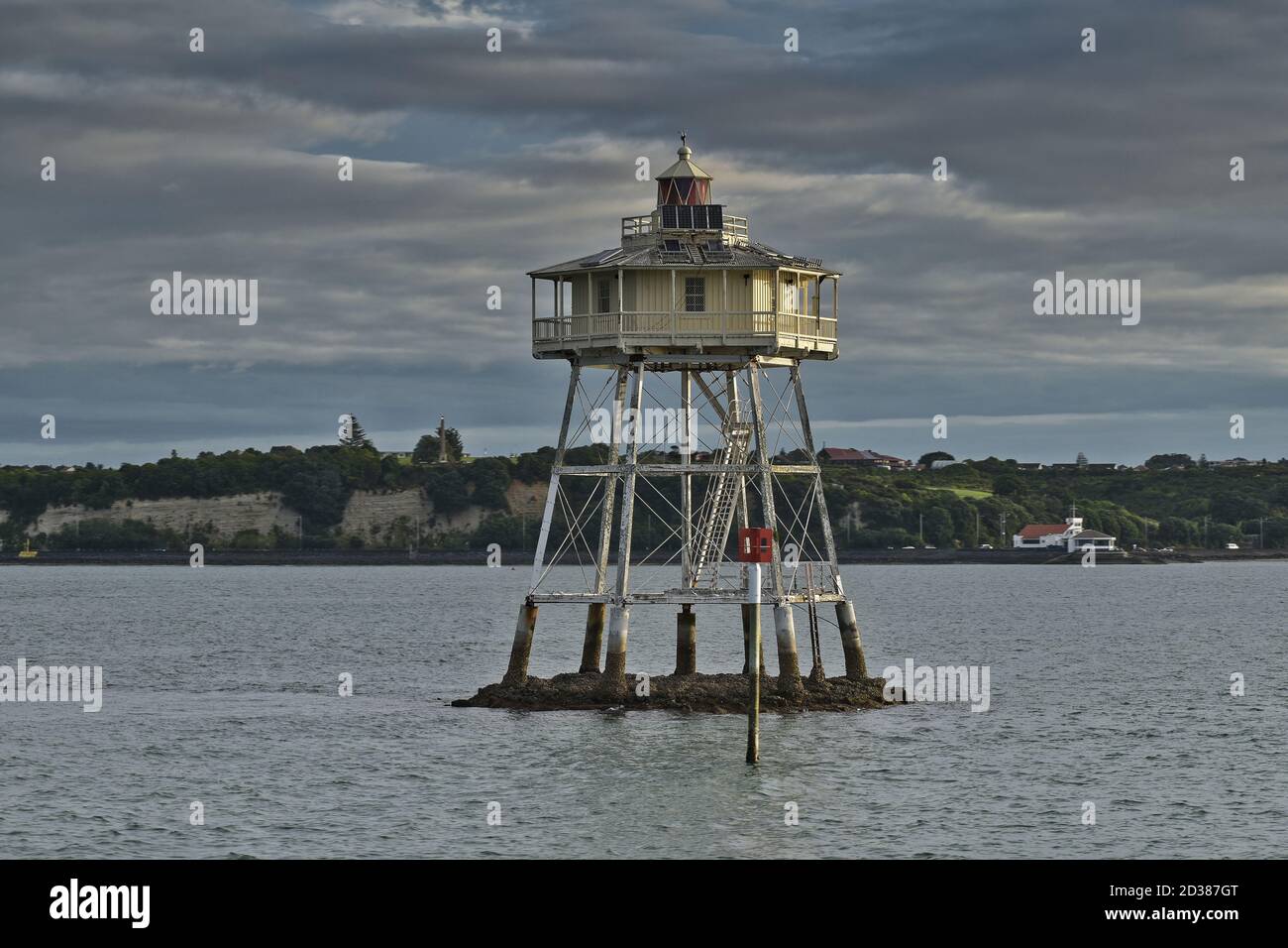 Bean Rock Lighthouse in Waitemata Harbour Stock Photo - Alamy