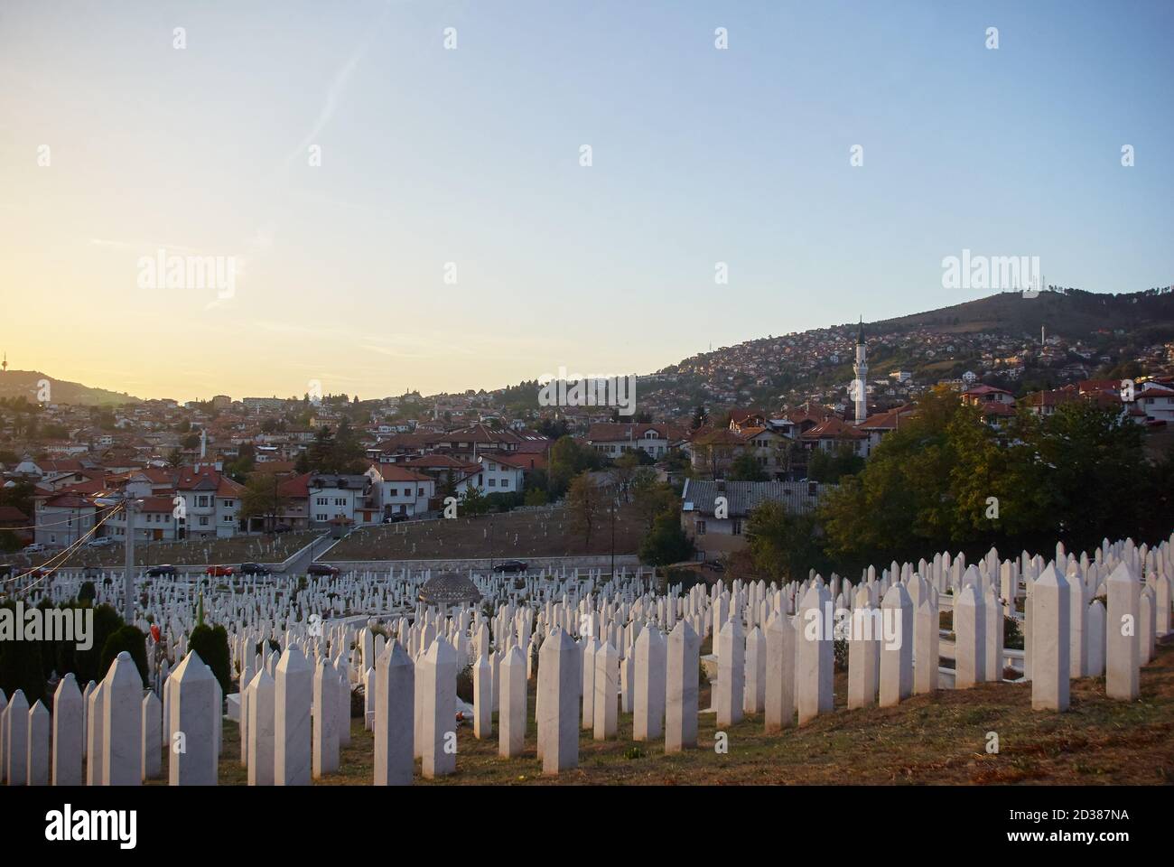 Tombstones graves at muslim cemetry sunny landscape meadow Stock Photo ...