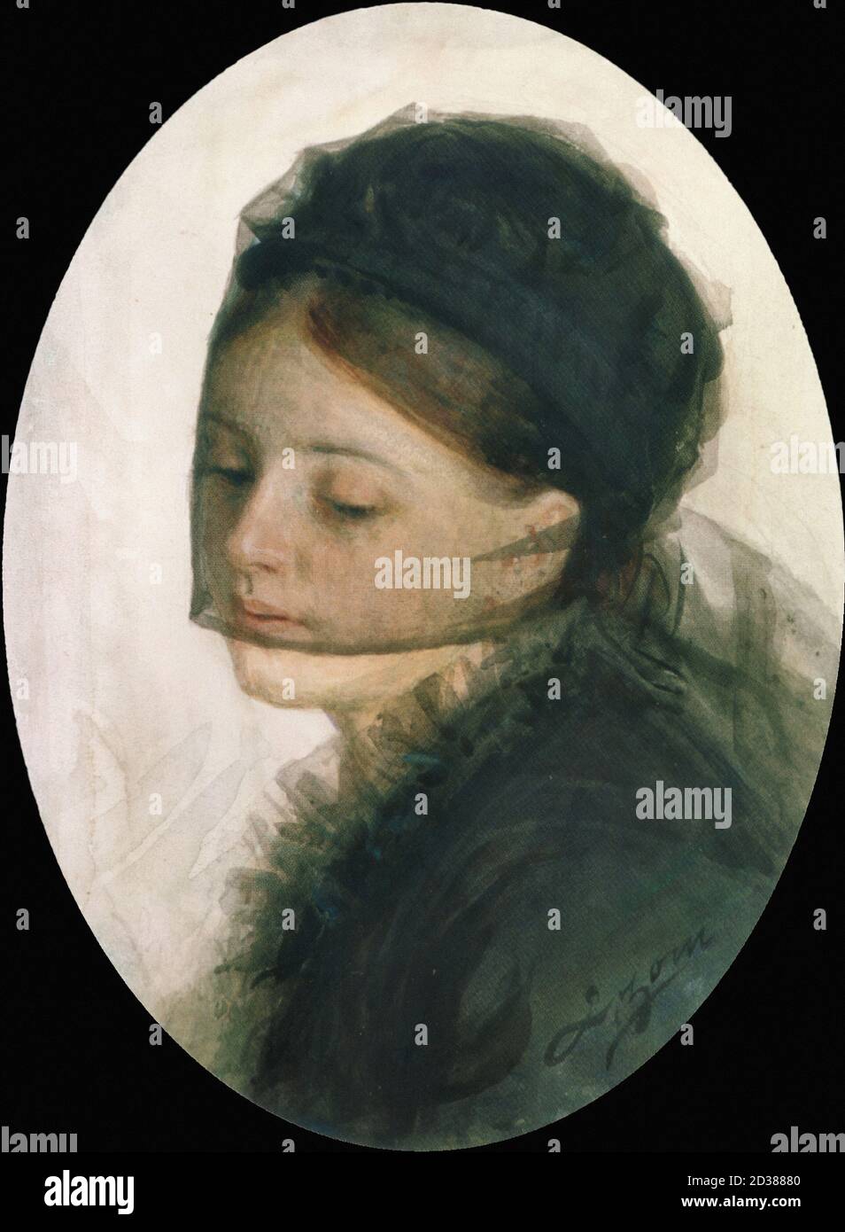 Zorn Anders - in Mourning 2 - Swedish School - 19th Century Stock Photo ...