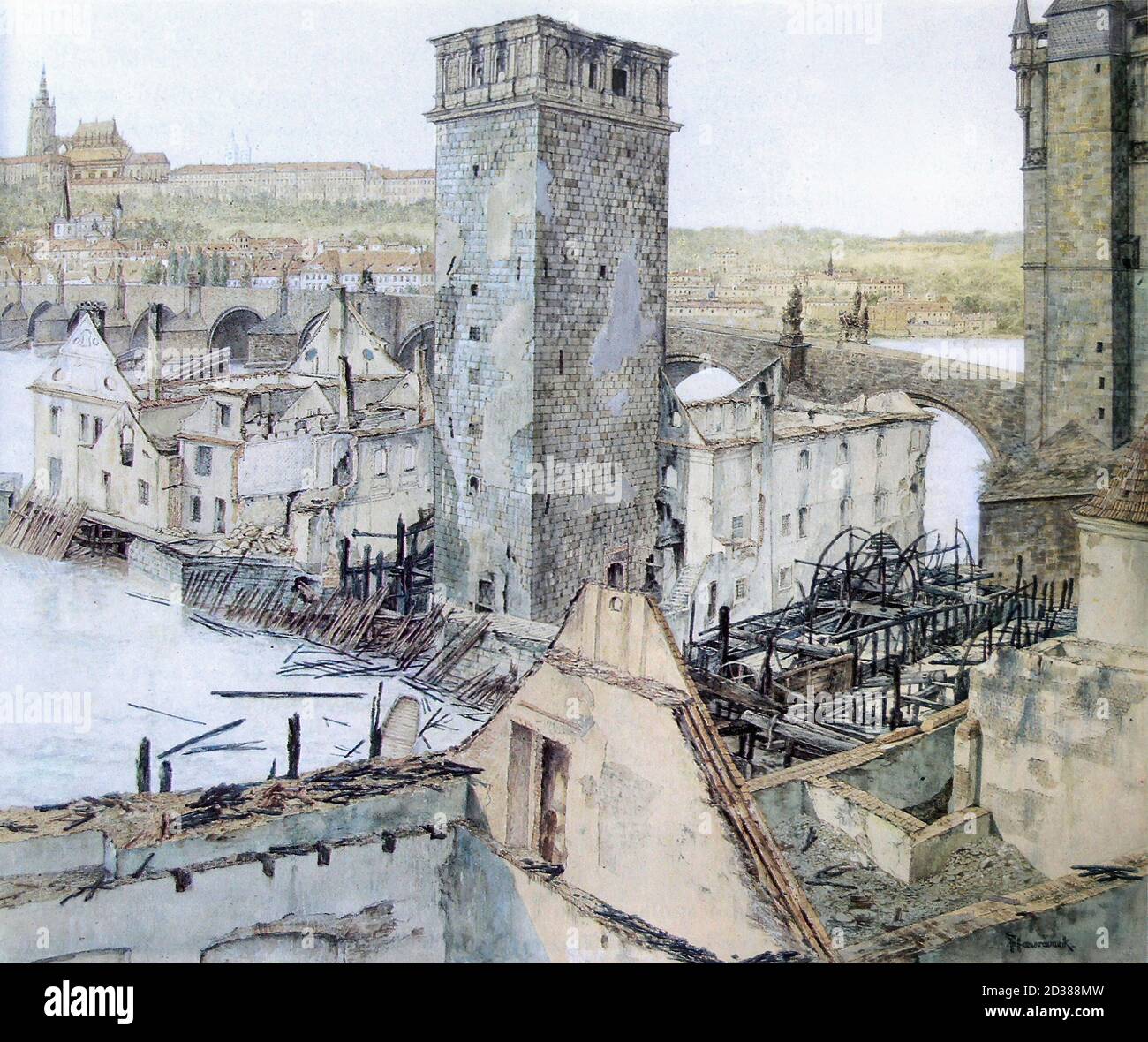 Havránek Bedrich - Old Town Mills After the Great Fire - Czech Republic ...