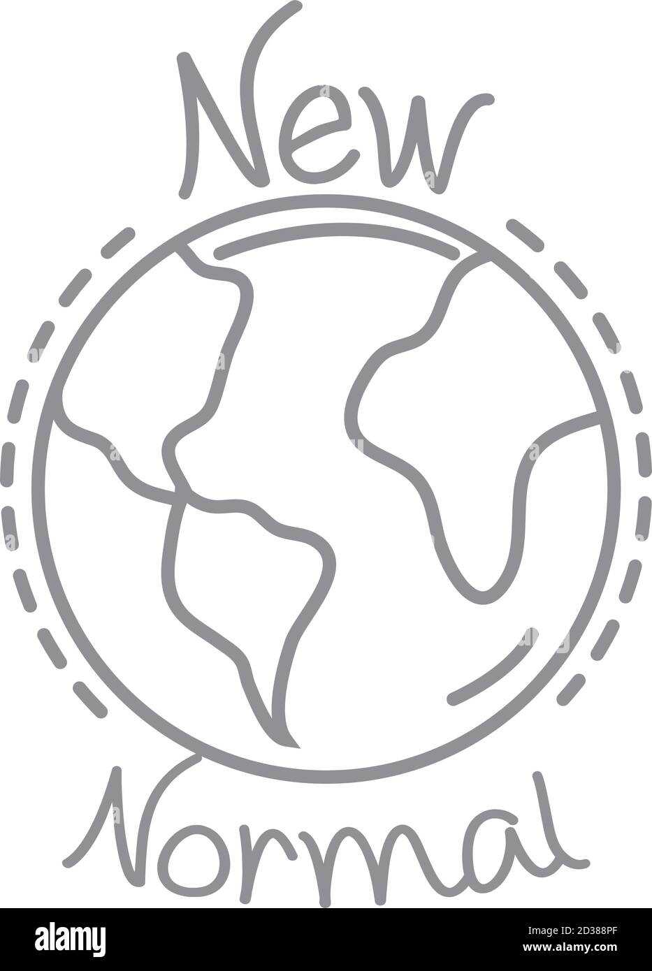 new normal, world after coronavirus, hand made line style vector ...