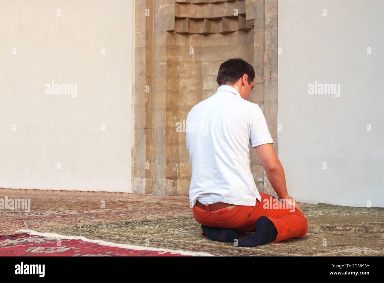 Muslim Man Praying In The Mosque at oriental enironment Stock Photo - Alamy