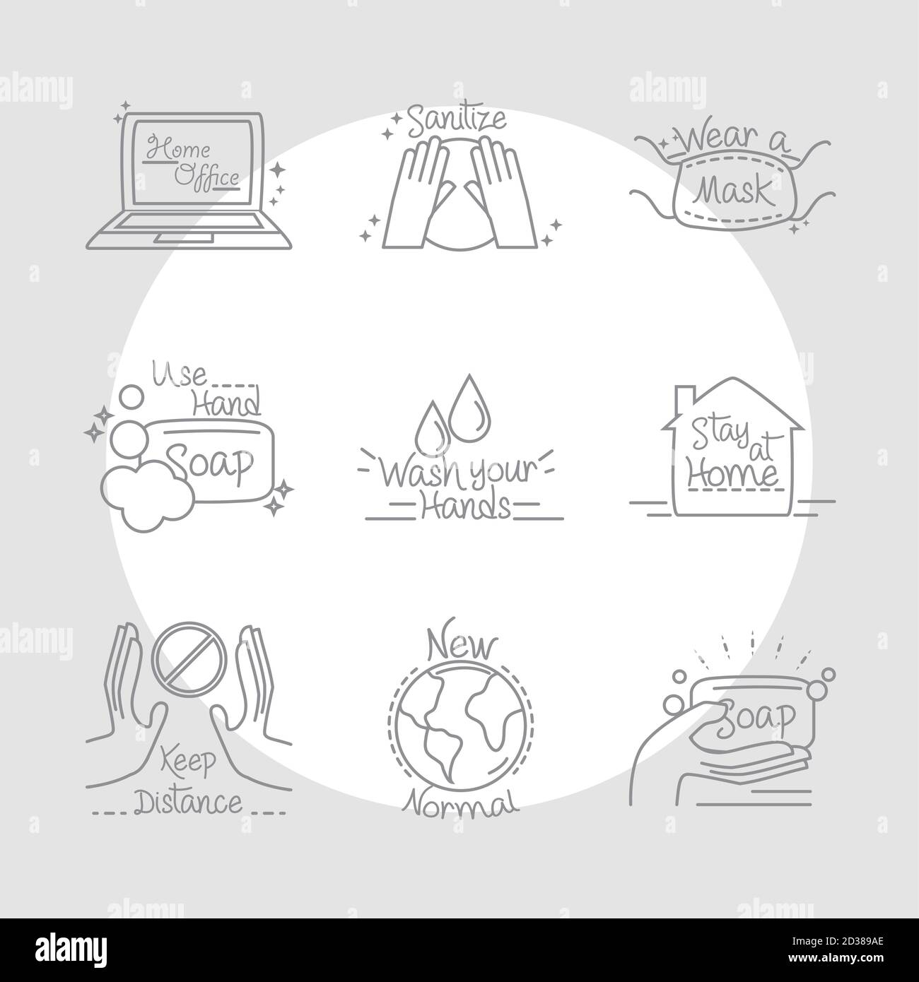 new normal, stay home work study after coronavirus, hand made line ...