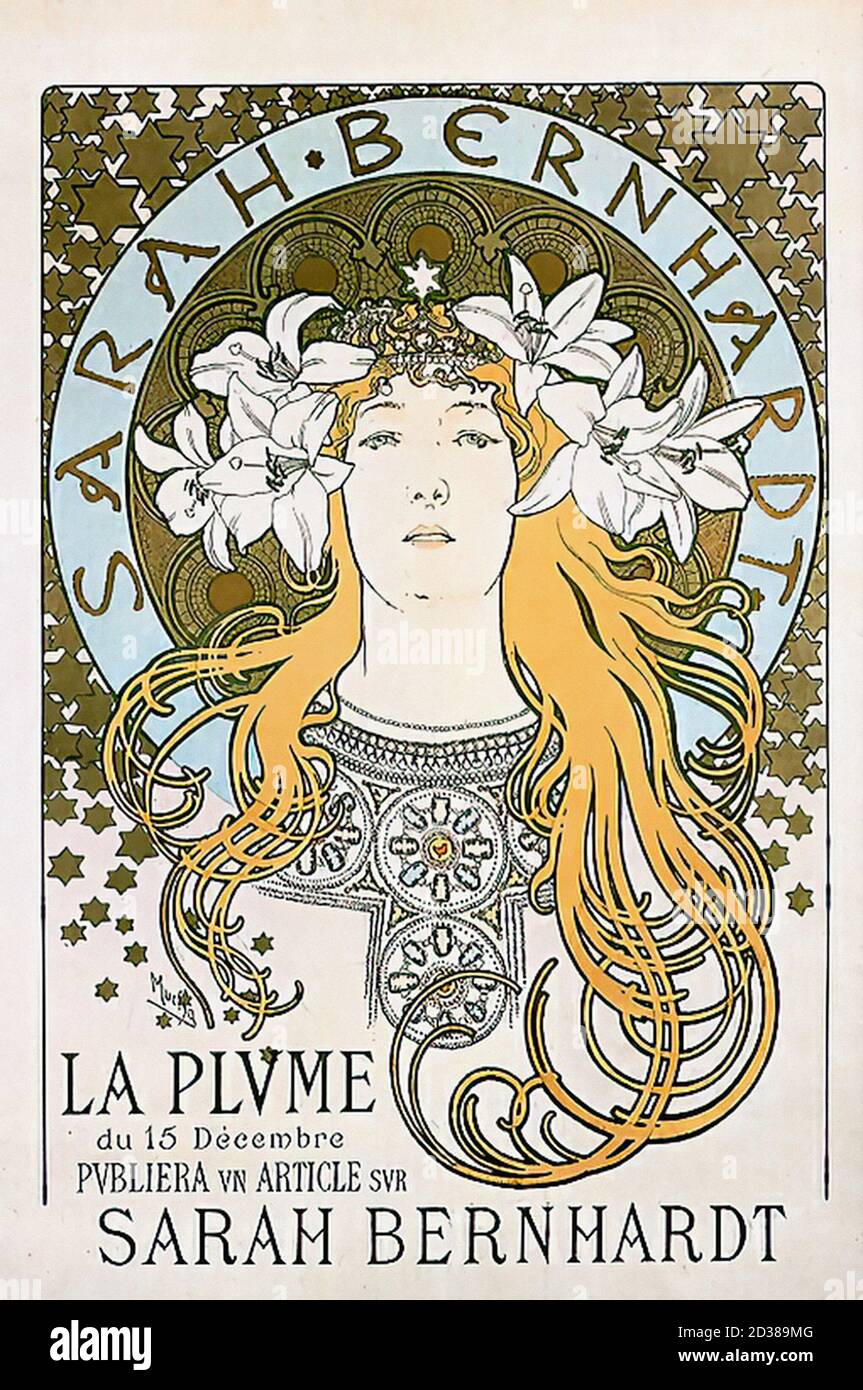 Mucha Alphonse Maria - Cover of La Plume 1896 (Sarah Bernhardt) - Czech ...