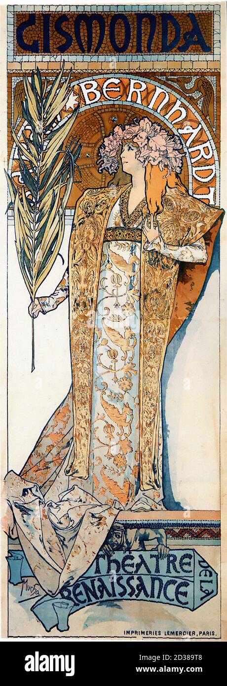 Alphonse mucha gismonda hi-res stock photography and images - Alamy