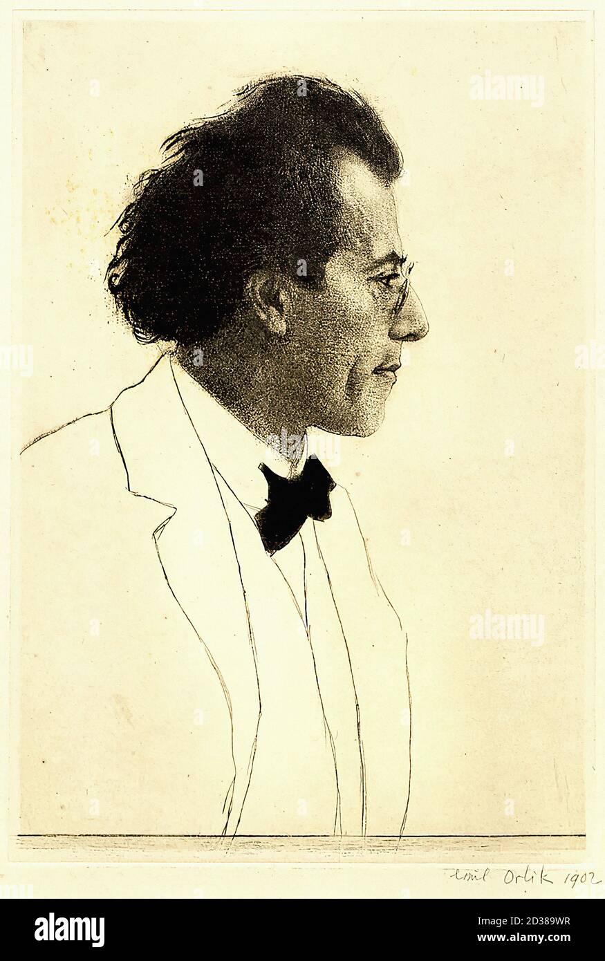 Orlik Emil - Portrait of Gustav Mahler - Czech Republic and Slovakia ...