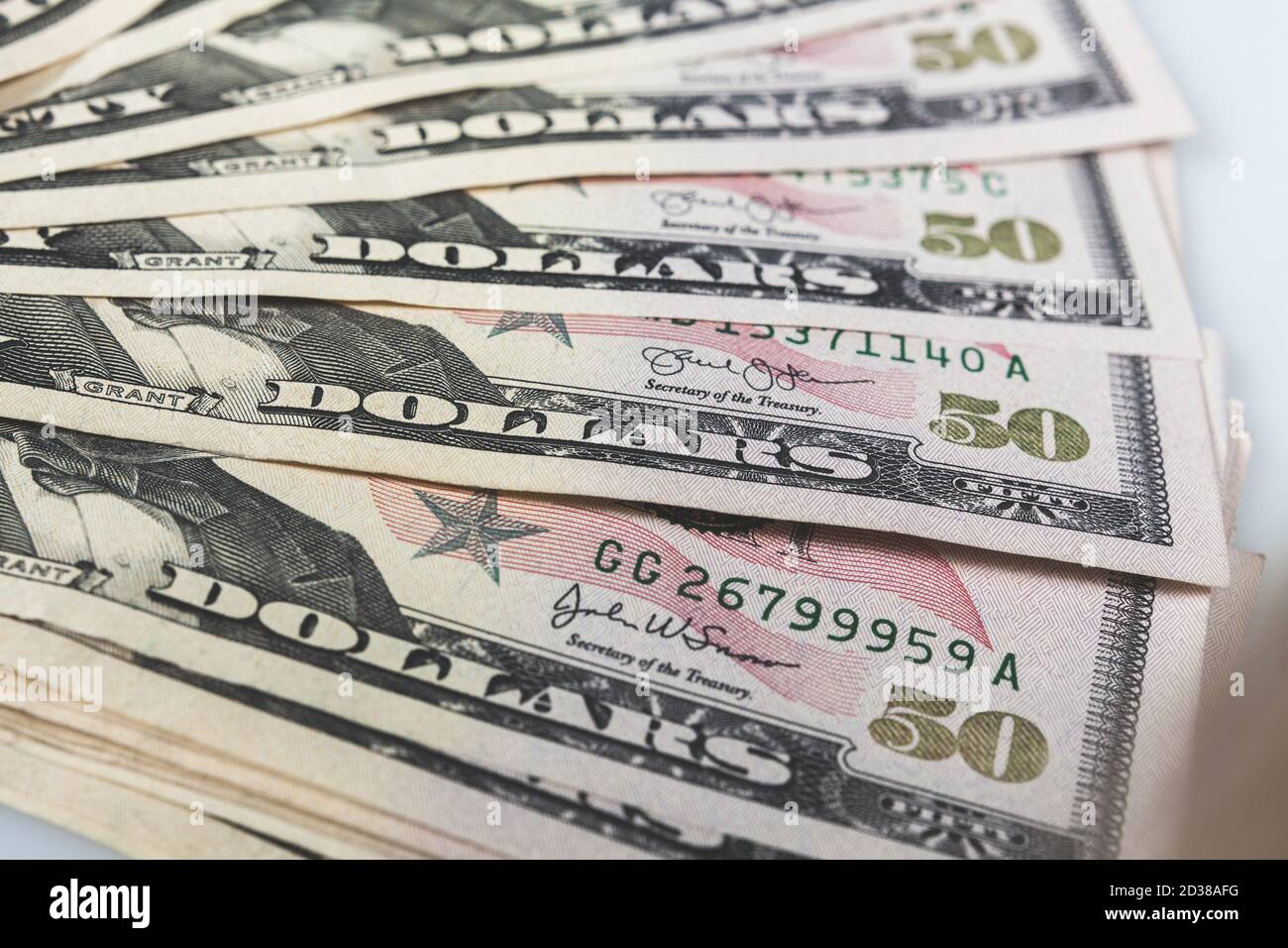Stack fifty 50 dollar bills hi-res stock photography and images - Alamy