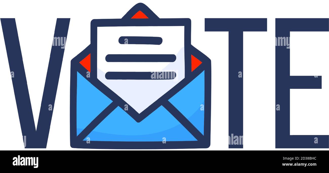 Vote by mail vector illustration. Stay Safe concept The 2020 United ...