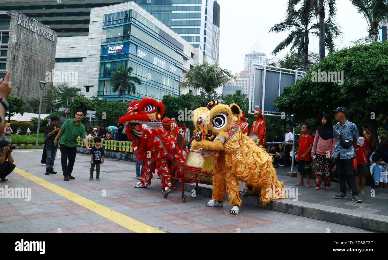 Jakarta, Indonesia - January 24, 2020:: Perform of the fast moving Lion ...