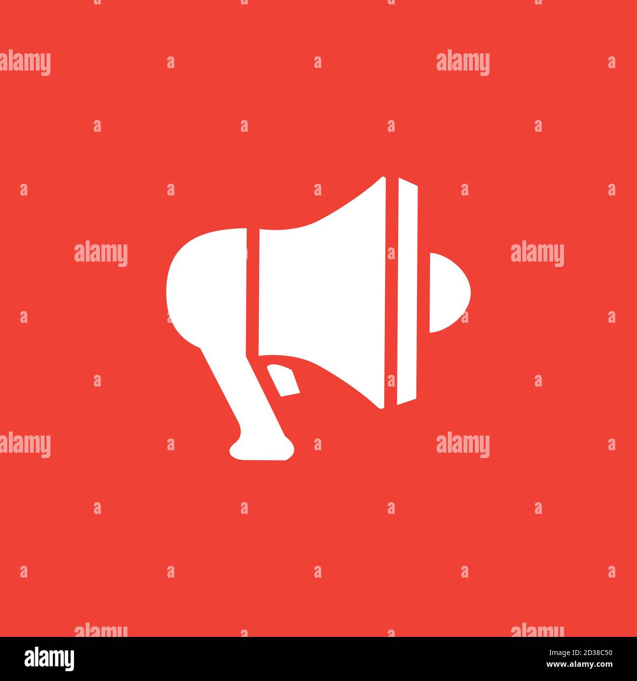 Megaphone Icon On Red Background. Red Flat Style Vector Illustration ...