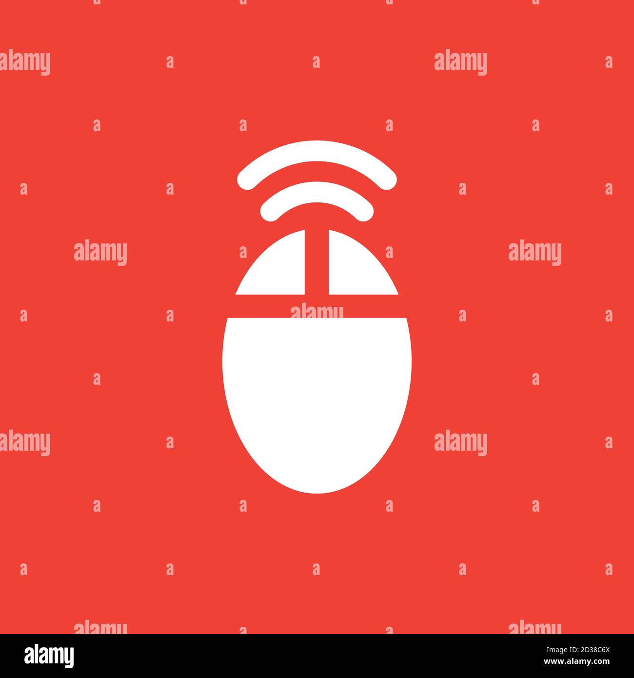 Wifi Mouse Icon On Red Background. Red Flat Style Vector Illustration ...