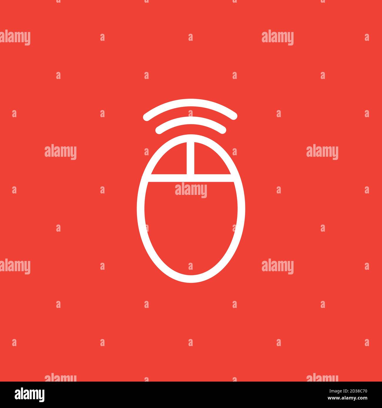 Wifi Mouse Line Icon On Red Background. Red Flat Style Vector ...
