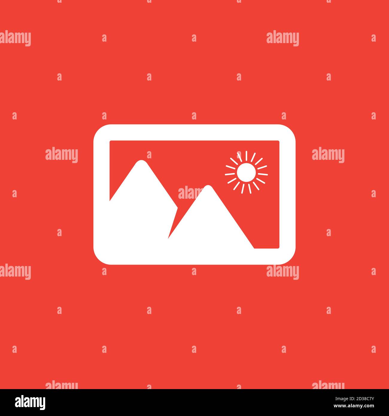 Photo Icon On Red Background. Red Flat Style Vector Illustration Stock ...