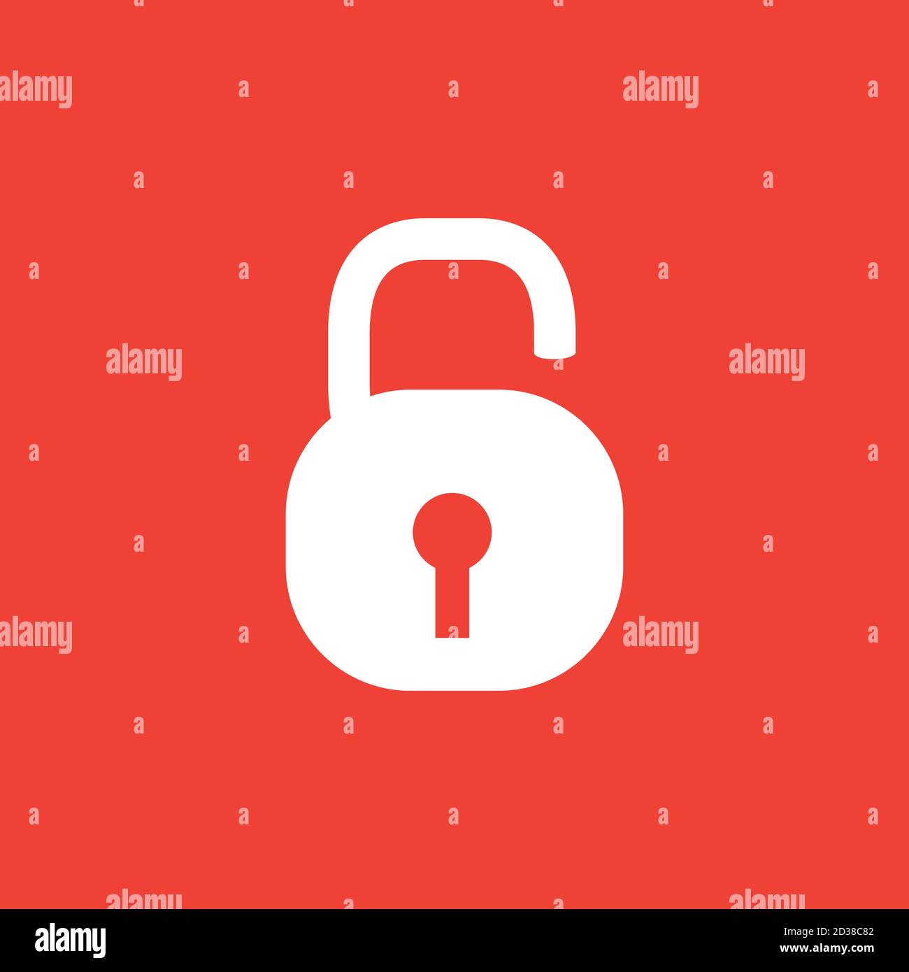 Red unlocked padlock icon hi-res stock photography and images - Alamy
