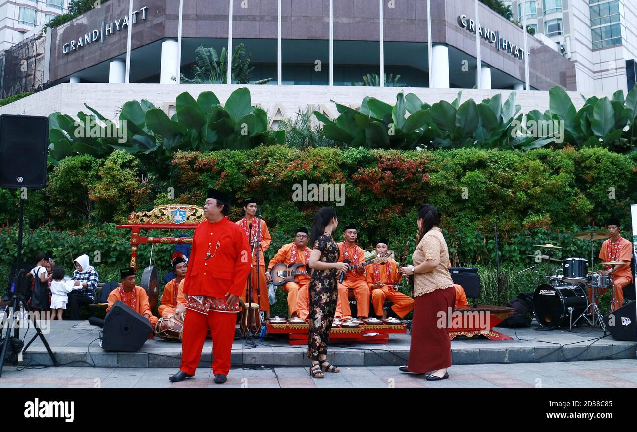 Jakarta, Indonesia - January 24, 2020: Performance of Gambang Kromong ...