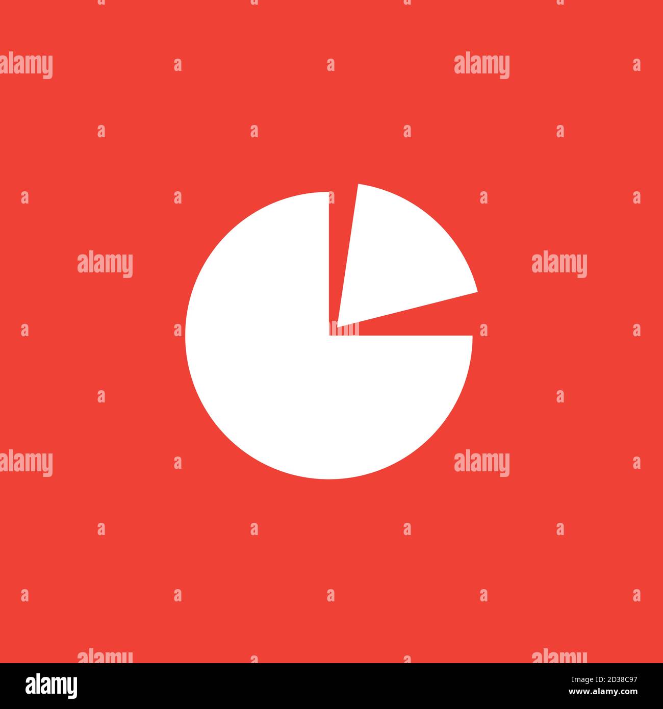 Pie Chart Icon On Red Background. Red Flat Style Vector Illustration ...